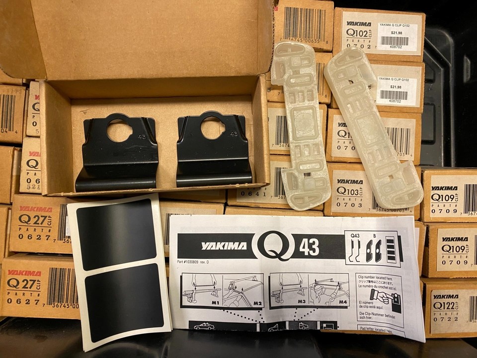 NEW YAKIMA bicycle roof rack Q CLIPS 1 pair ski canoe | eBay