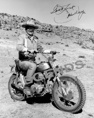 John Wayne on Motorcycle 8x10 B & W Autographed Reprint JW-X29B | eBay