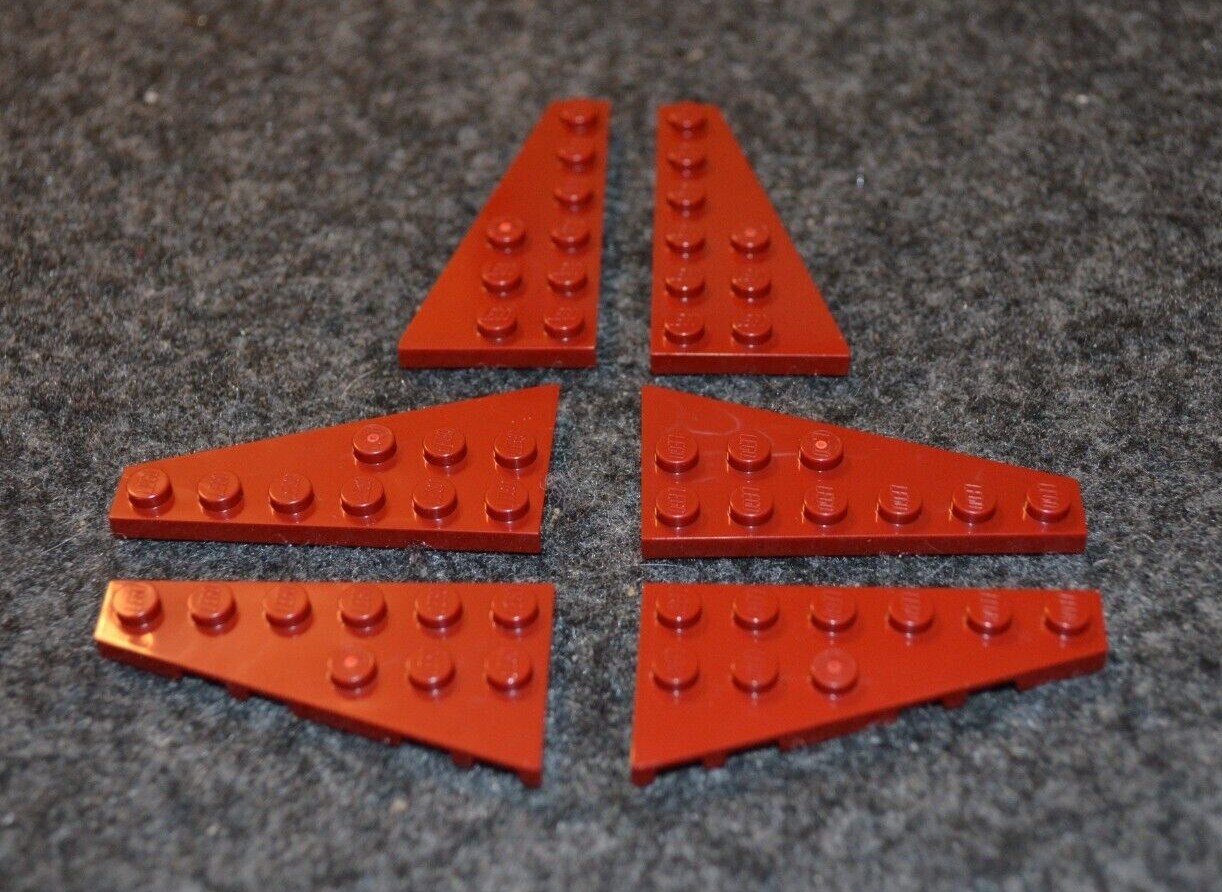 (6 - 3 pair) 3x6 Dark Red Wing / Corner Plate Lego Bricks - NEW Parts ...