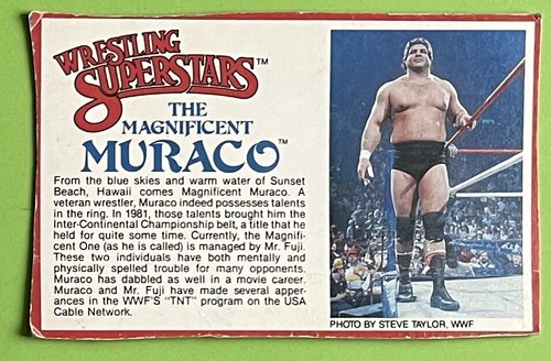 The Magnificent Muraco Don WWF LJN Wrestling Superstars Bio Card WWE ...