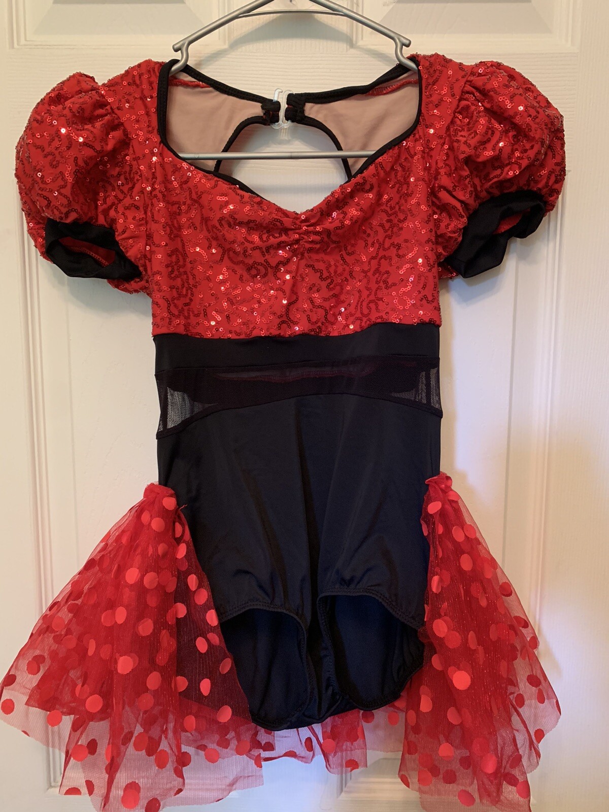 weissman dance costume SzLC (14) red sequin black bot… - Gem