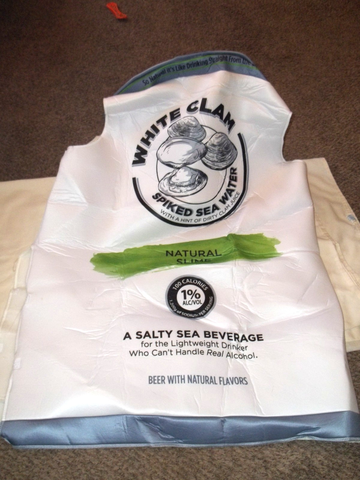 White Clam Seltzer Spirit Halloween Costume One size … - Gem