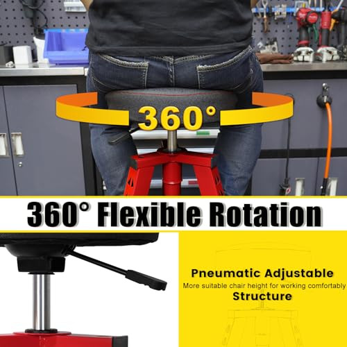 Adjustable Shop Stool, Mechanics Garage Bar Stool Chair, Work Metal ...