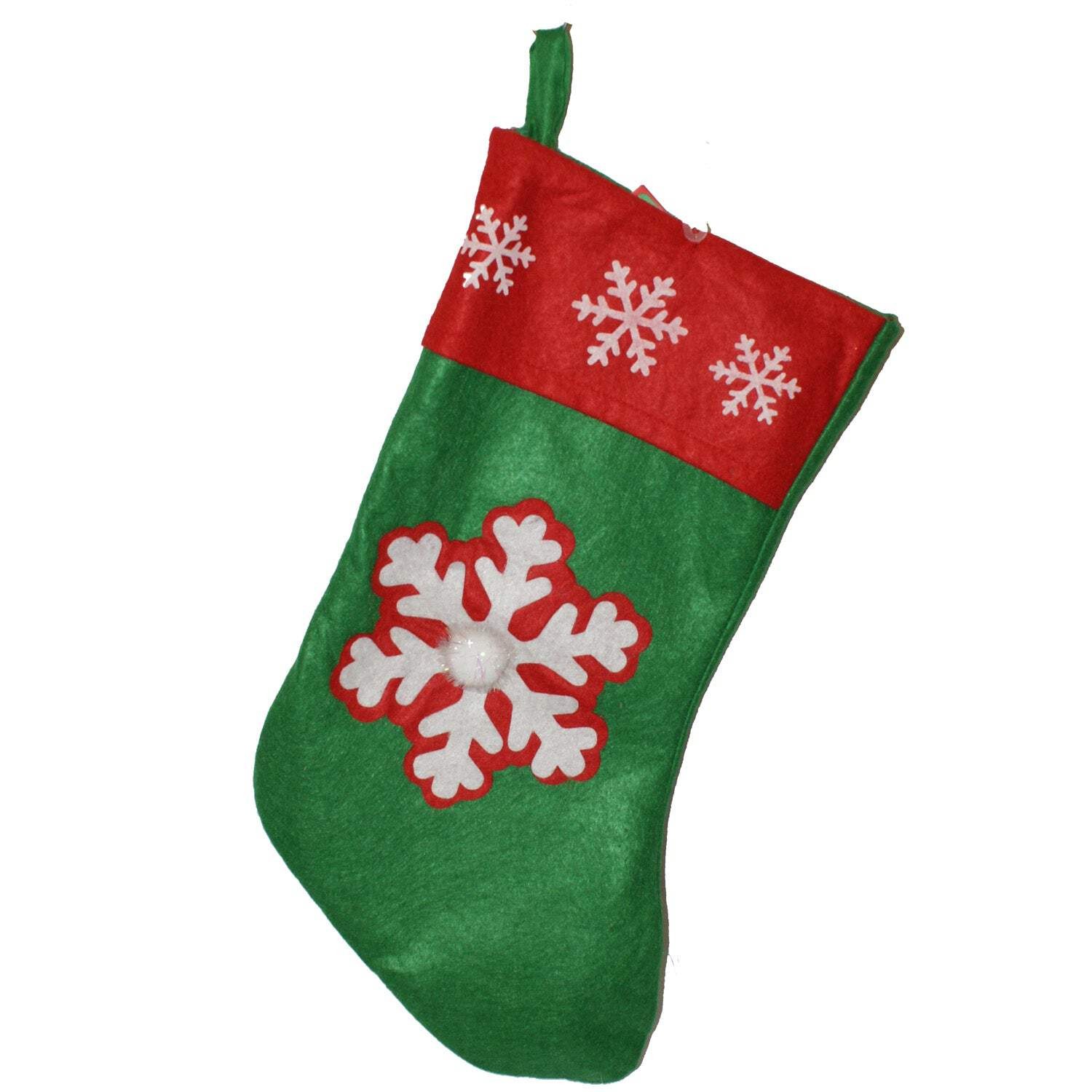 29310 - Red and Green Snowflake 18-Inch Christmas Stocking |Pod 2-50 ...