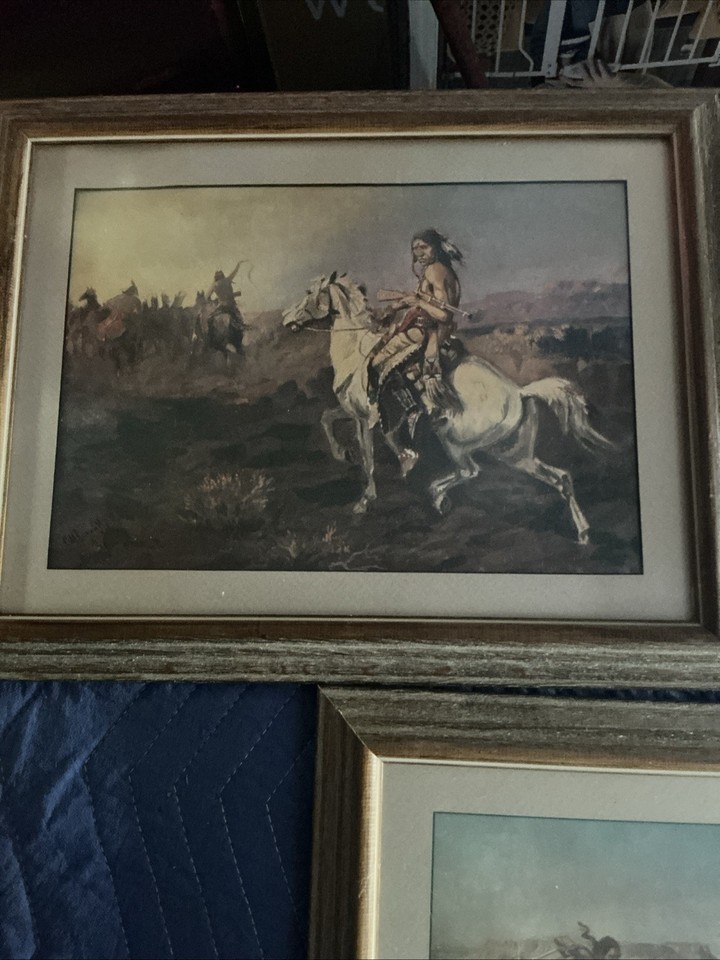 Lot Of 3 CM Russell Native American Framed Prints | eBay