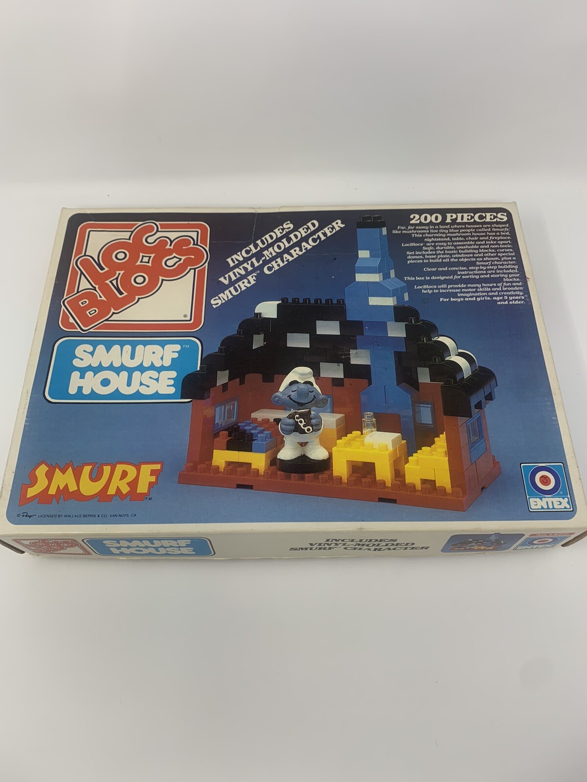 Loc Blocs Smurf House | Entex 1982 Dia Block Lock Smurfs With ...