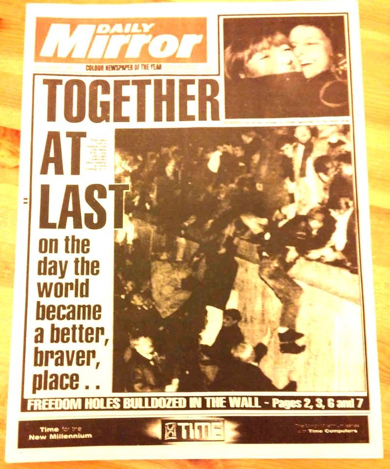 FALL OF BERLIN WALL Gulf War Nelson Mandela Free Old Newspaper German ...