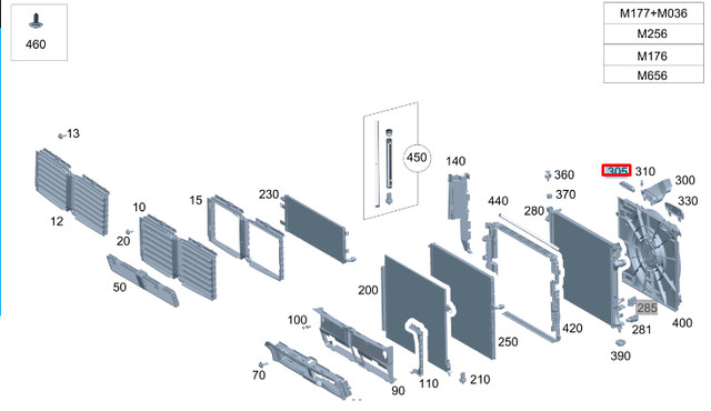 MERCEDES-BENZ GLE W167 RADIATOR RE-CIRCULATION SEALING A2135006800 for ...