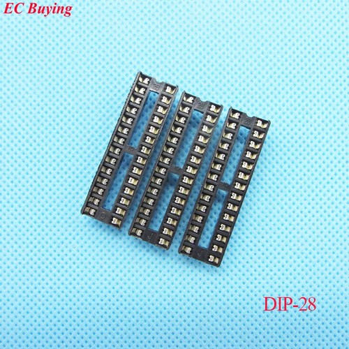 10pcs/lot DIP IC Socket 28P Adapter Holder Type 28 Pin Connector Plug ...