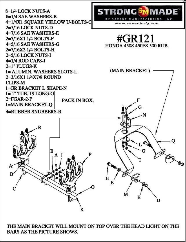 STRONG MADE HANDLEBAR GUN RACK ARCTIC CAT 400 500 650 700 | eBay