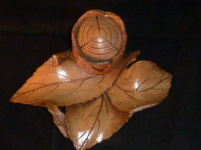 Rare Antique Black Forest Carved Inkwell | eBay