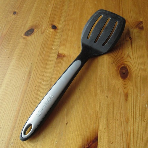 Calphalon Nylon Slotted Spatula Turner Black Gray Silicone 12" 3 slots ...