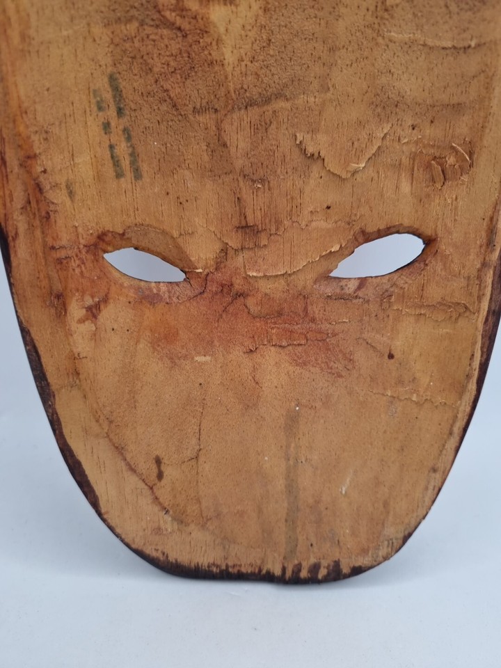 Fiji Wooden Mask Hand Carved Ethnic Art Turtle Design Tiki 10' Two-tone ...