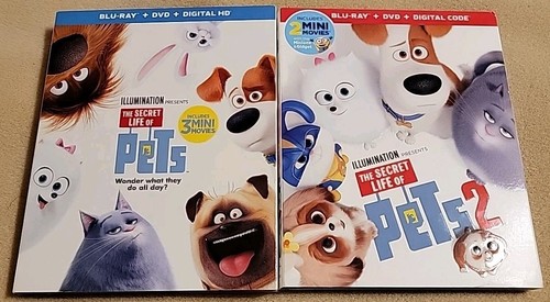 The Secret Life of Pets 1 & 2 Blu-ray LOT Complete Collection Slipcover ...