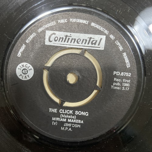 MIRIAM MAKEBA The Click Song 1960 7” 4-Prong Center Rare Black Label PD ...