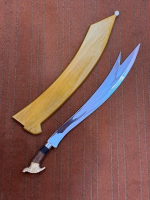 Custom Handmade Moro Laring Carbon Steel Philippines Sword with Leather ...