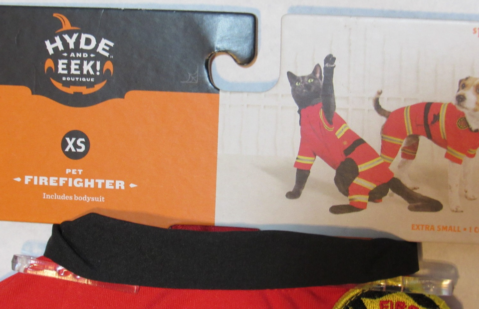 Hyde & Eek Boutique Firefighter Frontal Pet Costume Size XS Extra Small ...