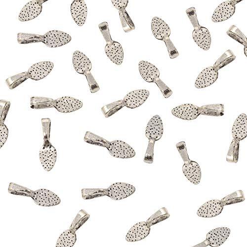 Shiny Silver Color Glue on Bails-Small Pendant Bails-Jewelry Earring ...