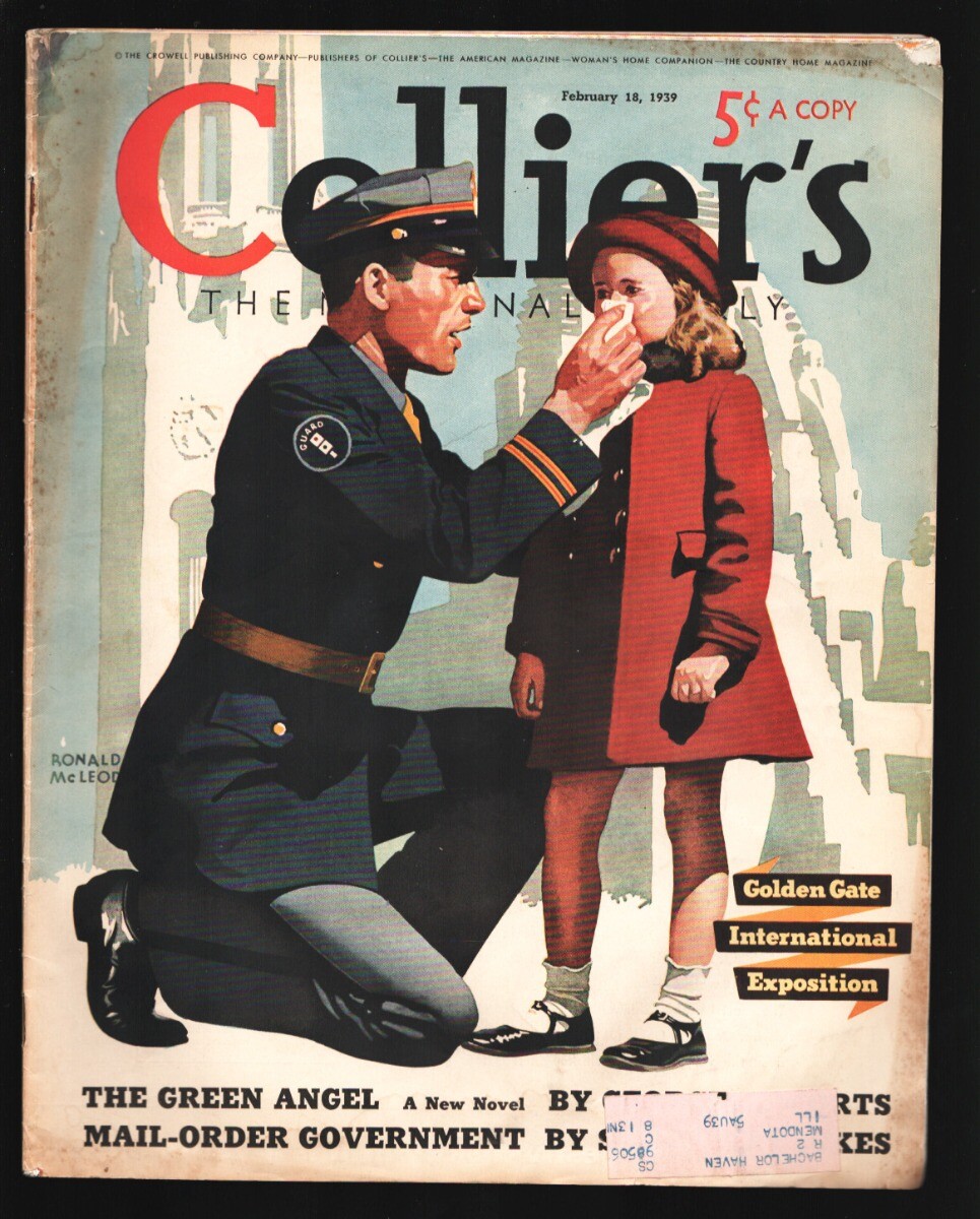 Colliers 2/18/1939-Ronald McLeod cover art-pulp fiction-Lawrence G ...