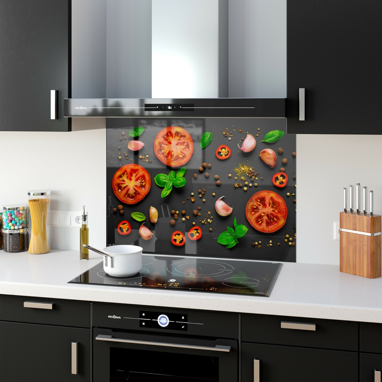 Glass Splashback Kitchen Tile Cooker Panel ANY SIZE Vegetables Pattern ...