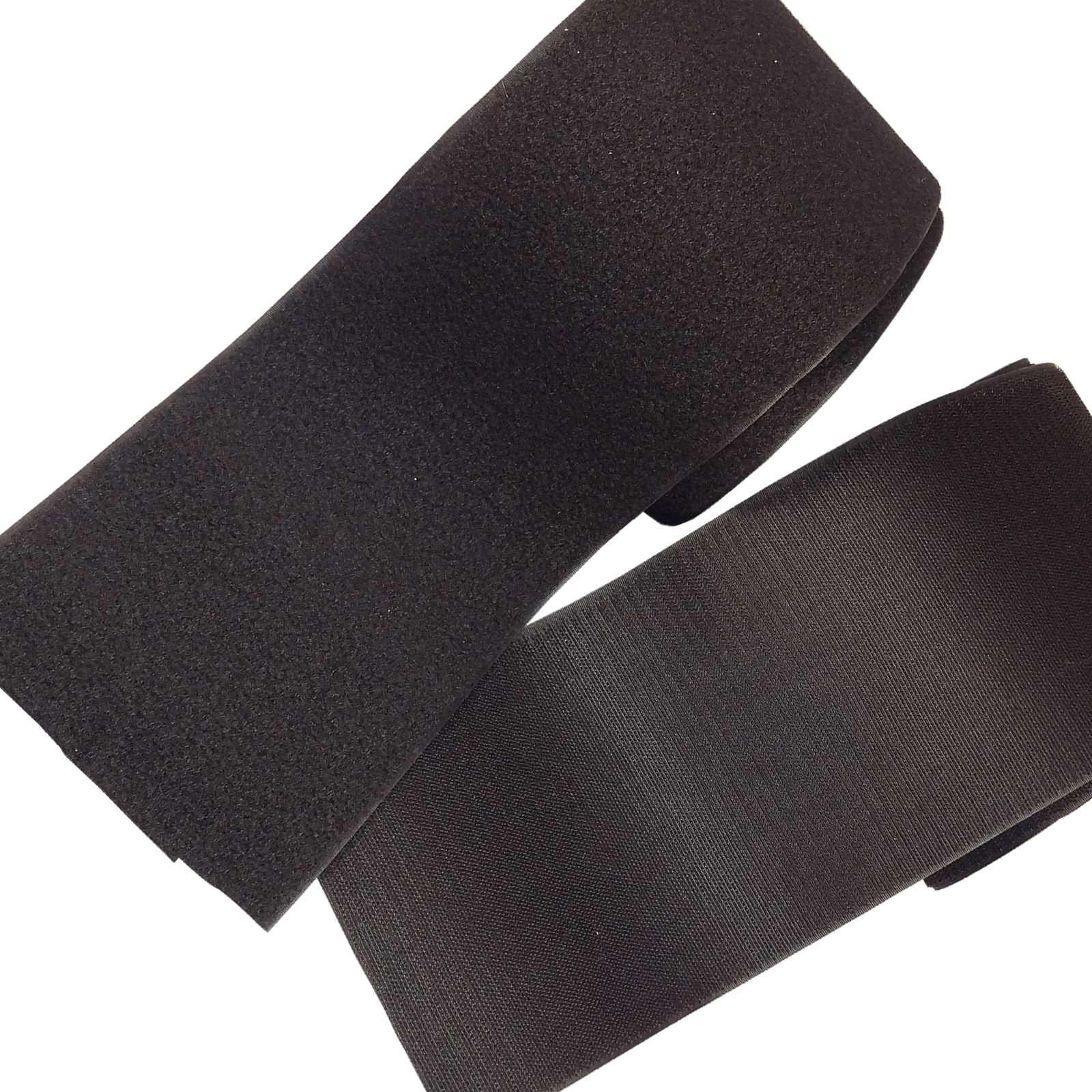 4" Inch Wide x 2 FEET (FT) BLACK Sew on Hook & Loop Fastener Tape Set ...