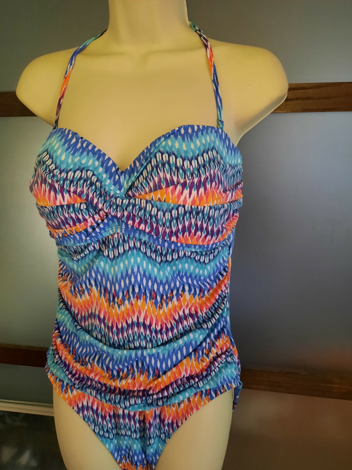 LA BLANCA Swimsuit Bathing Suit Colorful Bandeau Con… - Gem