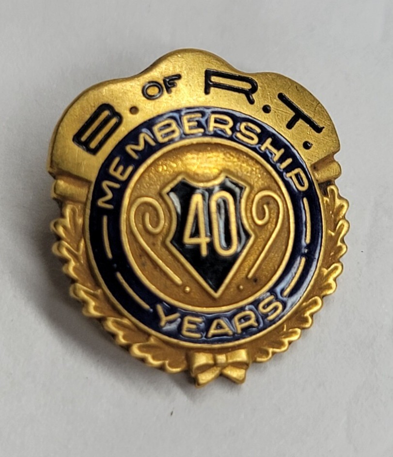Brotherhood of Railroad Trainmen - 40 Year - Gold Filled Jostens Pin ...