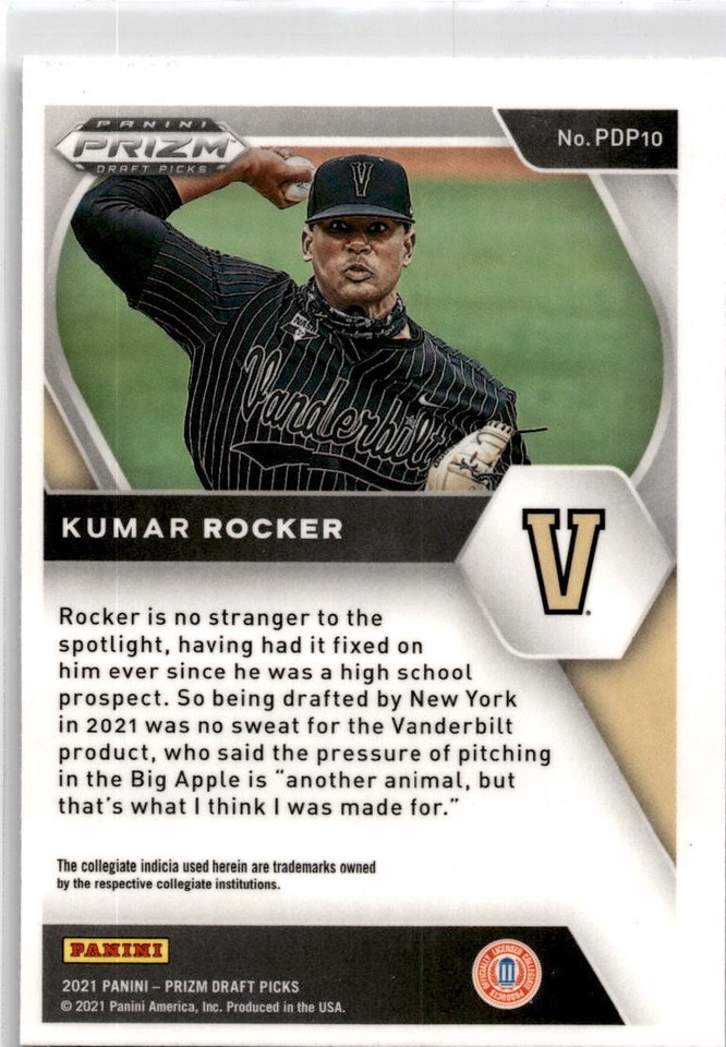 2021 Panini Prizm Draft Picks Baseball Kumar Rocker #PDP10 | eBay