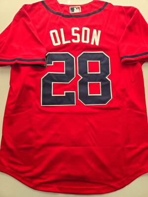 youth size pete Olson 28 braves S-XL regular fit new stitched | eBay