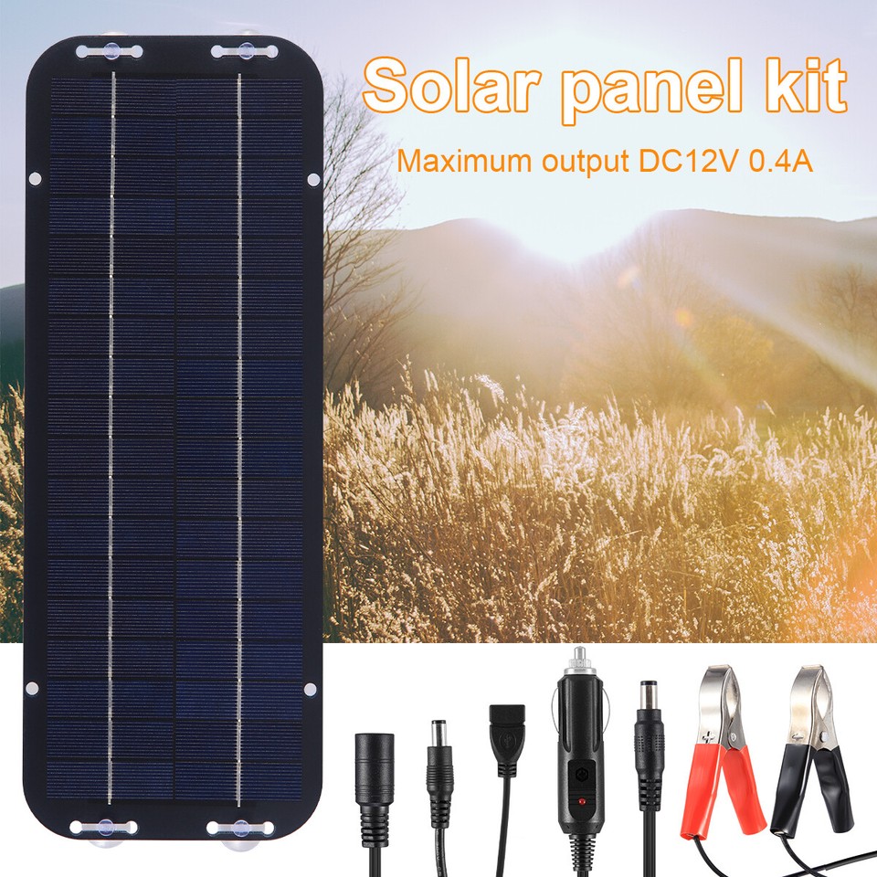 30W Solar Panel 12V Trickle Charger Battery Charger Kit Maintainer Boat ...