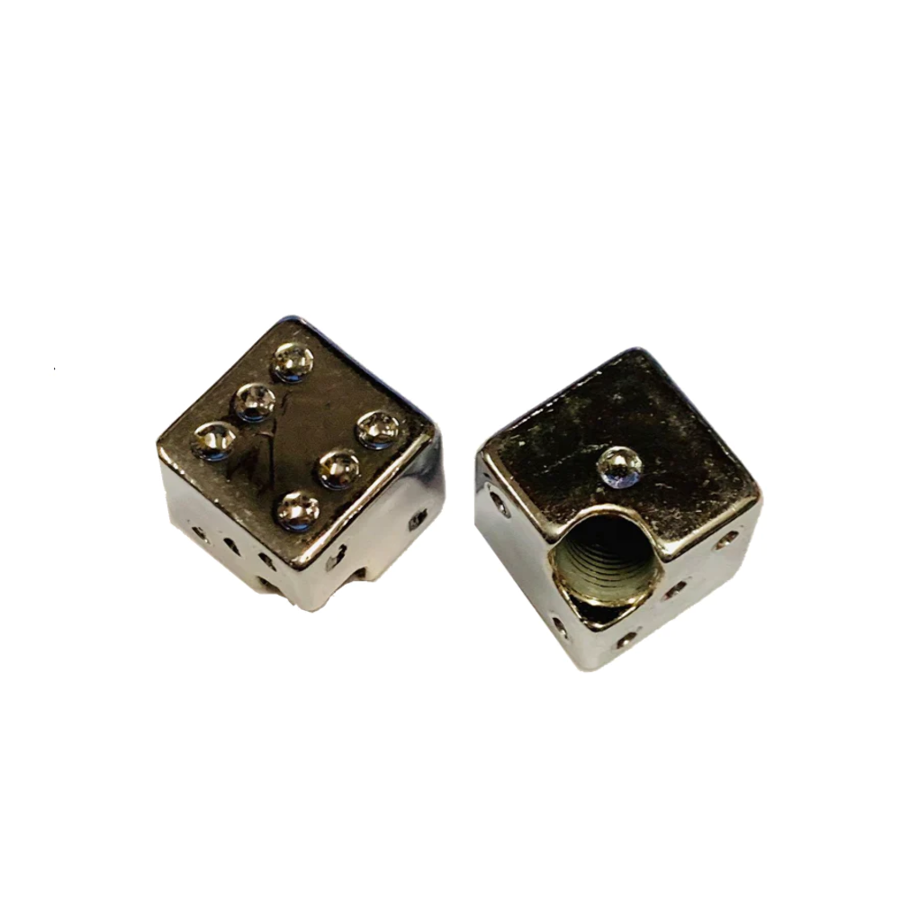 Dice Corner Thread Valve Caps Chrome | eBay