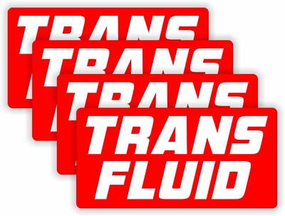 4-pack 2x4 inch TRANS FLUID Vinyl Stickers Decals Labels Oil Drum ...