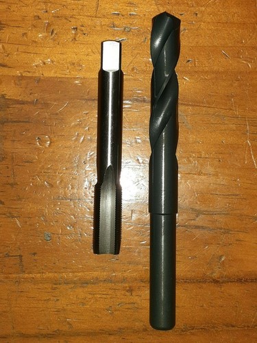 17mm HSS Hand Tap M17 X 1.5 RH + tapping drill reduced shank 1/2" OD ...