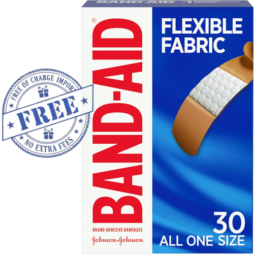 Band-Aid Flexible Fabric Adhesive Bandages 30 Count Quilt-Aid Wound ...