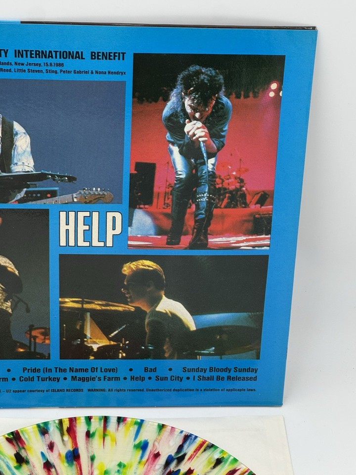 U2 Rare Help Album 1986 Multi Color Splatter Vinyl Record LP ...