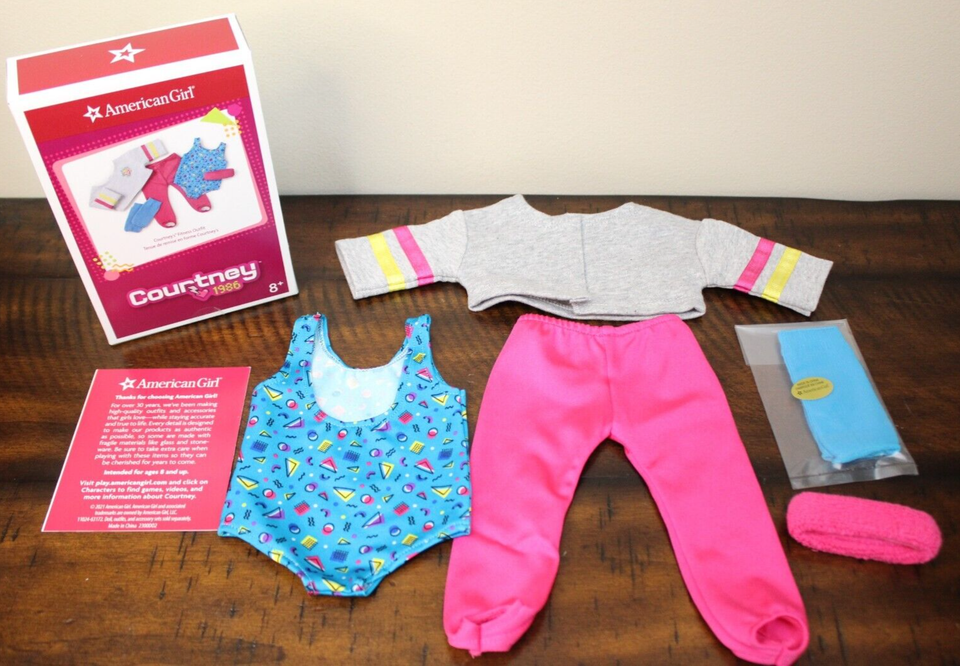 NEW American Girl COURTNEY FITNESS OUTFIT 80s Doll Leotard Sweatshirt ...