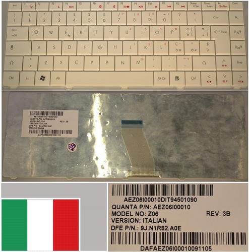 Keyboard qwerty Italian eMachines D720 D520 4405C Z06 9J.N1R82.A0E ...