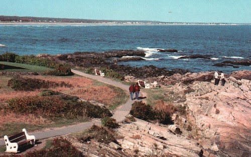 Postcard ME Ogunquit Portion of Marginal Way Ocean Path Chrome Vintage ...