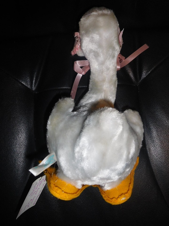 Vtg RUSHTON 13" Rubber Beak HAPPY Goose Duck Doll Stuffed Animal Plush ...