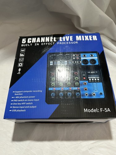 5 Channel Live Mixer Built In Effect Processor Model F-5A Professional ...