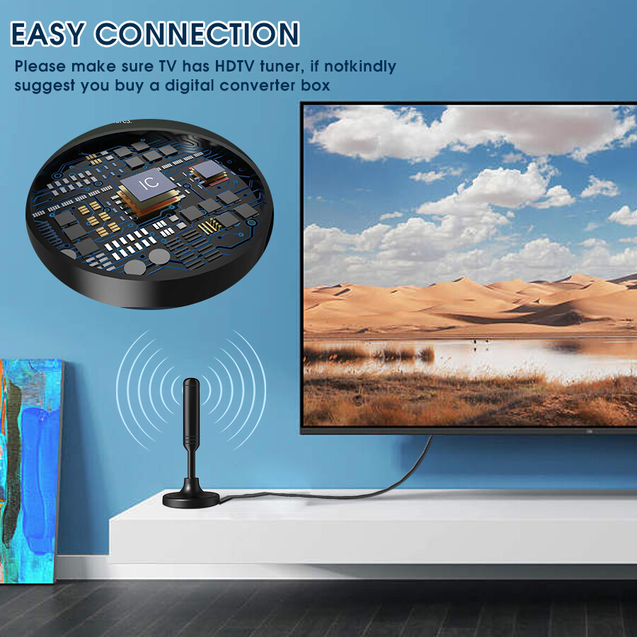 100% UK Best Portable TV Antenna Indoor Outdoor Digital HD Freeview ...