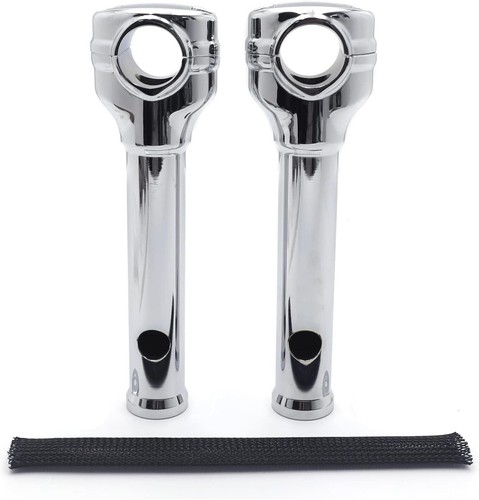 Chrome 8" Risers 1.25" Handlebar Top Clamps For Harley Dyna Street Bob Softail S | eBay
