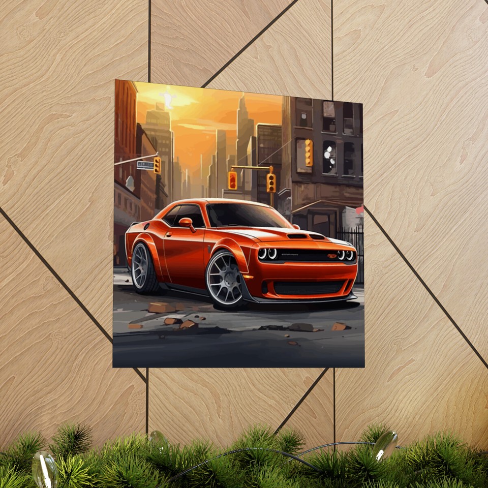 Dodge Challenger SRT Hellcat Demon Scat Pack American Muscle Car Poster ...