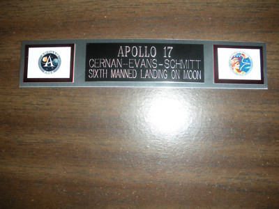 APOLLO 17 (NASA) ENGRAVED NAMEPLATE FOR PHOTO/DISPLAY | eBay