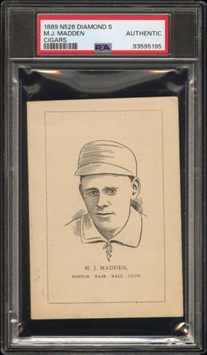 Graded 1889 N526 Diamond S Cigars MJ Madden Baseball Tobacco Card PSA ...
