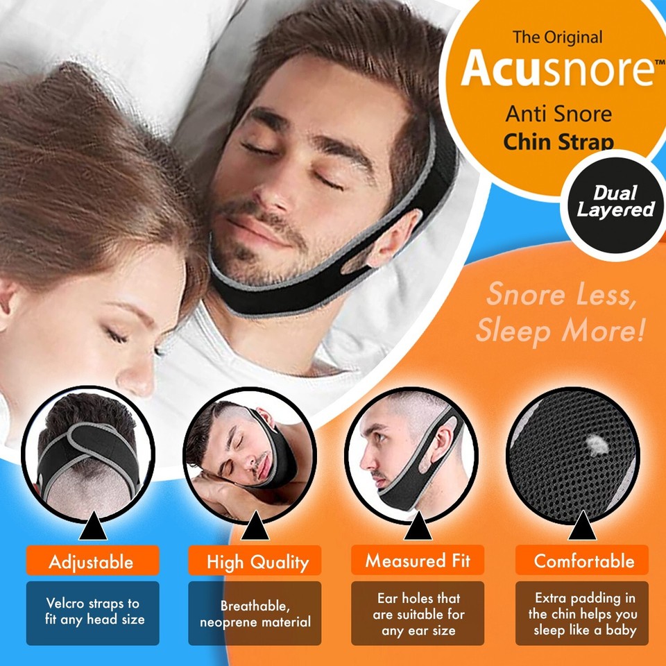 Adjustable Anti Snoring Chin Strap Belt Sleep Apnea Stop Snoring ...