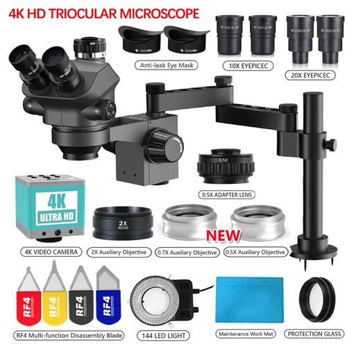 3.5-200X Stereo Trinocular Microscope Set 4K 1080P HDMI VGA USB TF ...