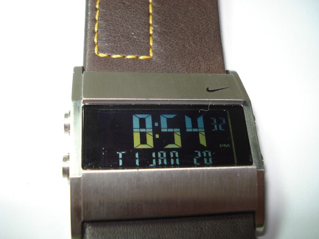 Nike Oregon Square Stainless Steel Digital Leather WA0038 Chronograph ...