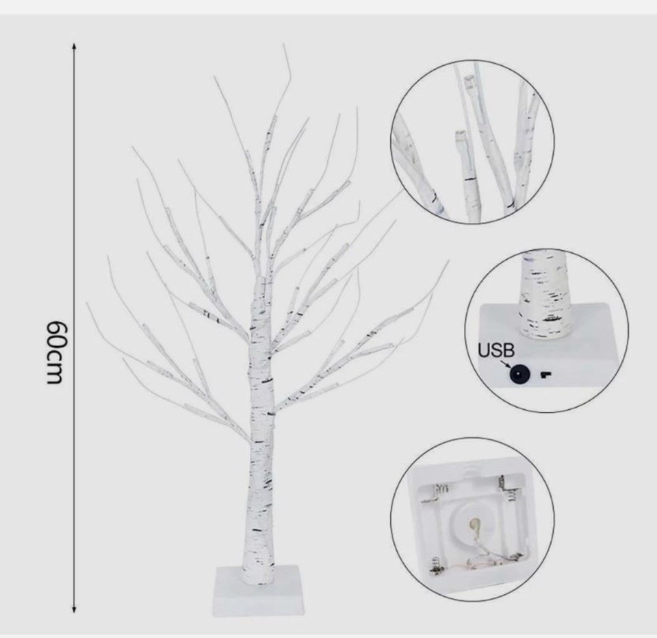 LED Twig Birch Table Tree Light Up Branch Lights Desktop Dinner Lamp ...