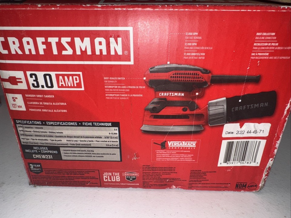 Craftsman Corded 120V Random Orbital Sander CMEW231 | eBay